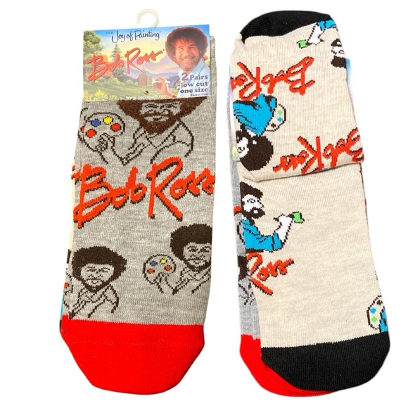 Underwear & Socks | Nwt Bob Ross Two Pairs Joy Of Painting Socks Low ...